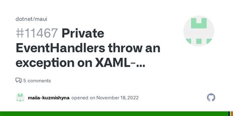 Private Eventhandlers Throw An Exception On Xaml Defined Custom Control Inherited By Other