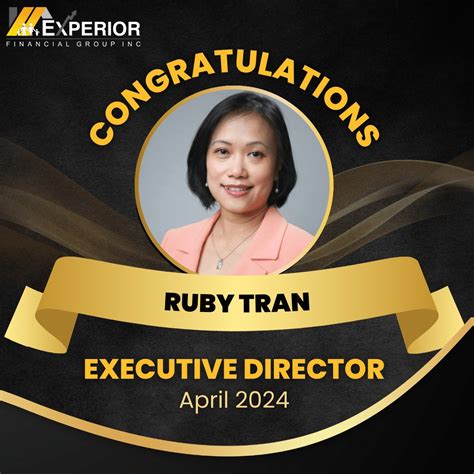 Congratulations To Ruby Tran On Experior Financial Group