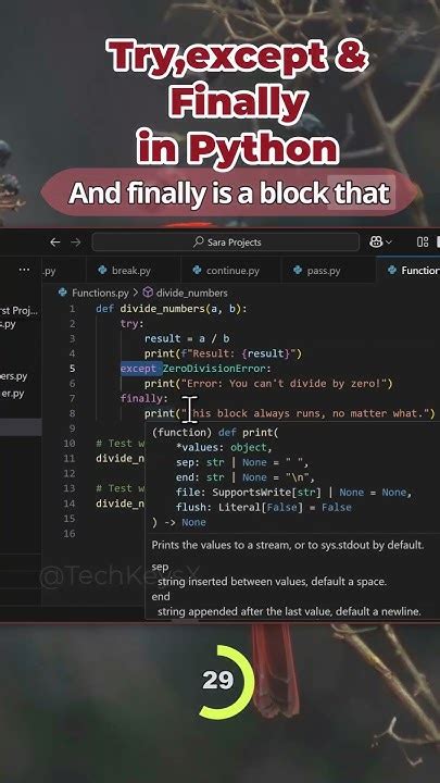Try Except And Finally In Python Python Pythontips Learnpython Pythonprogramming