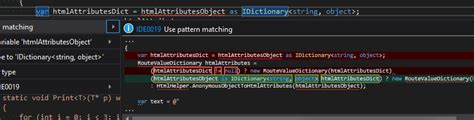 Ide0019 Use Pattern Matching On Idictionary Fails · Issue 26168 · Dotnetroslyn · Github