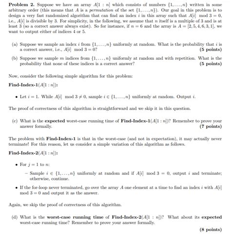 Problem 2 Suppose We Have An Array A 1 N Which