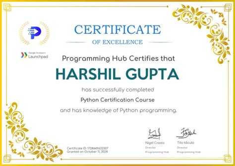Harshil Gupta On Linkedin Leveling Up My Coding Skills With Python Enhancing My Career Prospects