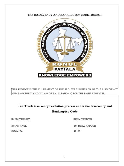 Ibc Project Pdf Bankruptcy Insolvency