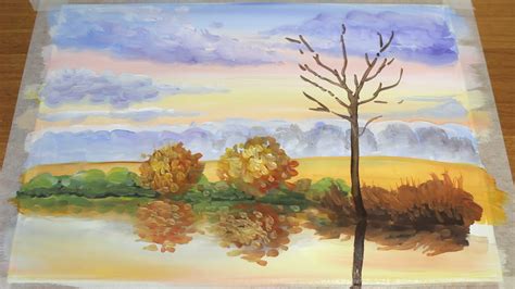 Как ЛЕГКО нарисовать ОСЕННИЙ пейзаж гуашью Youtube