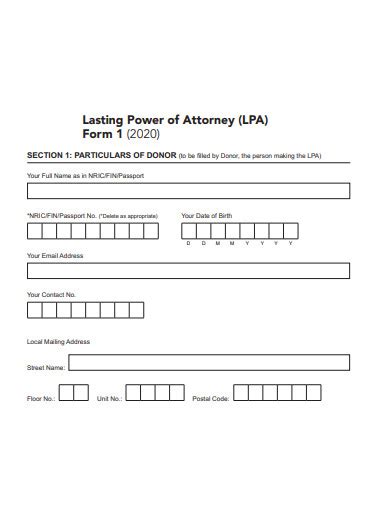 Free 11 Lasting Power Of Attorney Forms Download How To Create Guide Tips