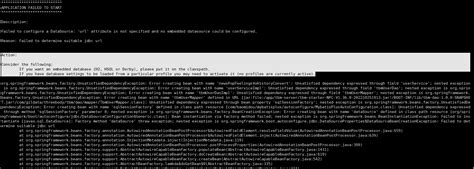Failed To Configure A Datasource ‘url‘ Attribute Is Not Specified And No Embedded Datasource
