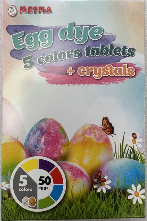 Egg Dye 5 Colour Tablets Crystals 7g Latfood