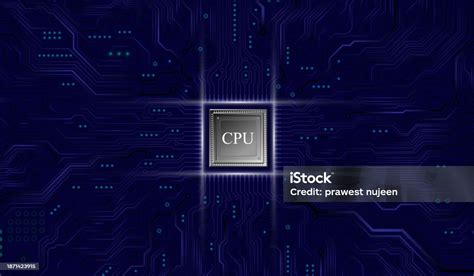 Vetores De Chip De Cpu Na Placamãe Conceito De Cpu De Processadores De