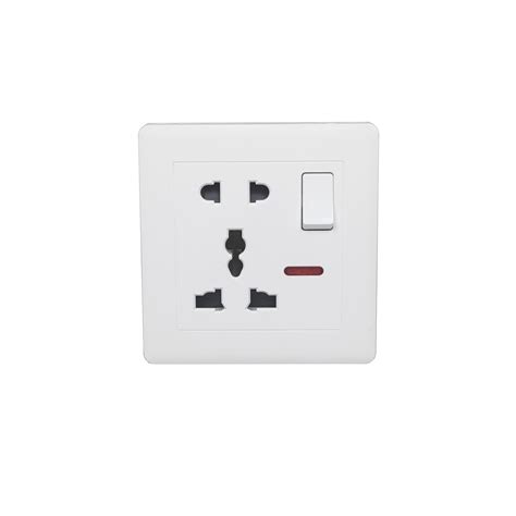 5 Pin Universal Socket Multi Wall Socket With Indicator Light 1gang Switch Basic Customization