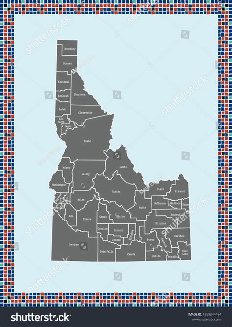 Idaho County Map Vector Outline Gray Stock Vector Royalty Free