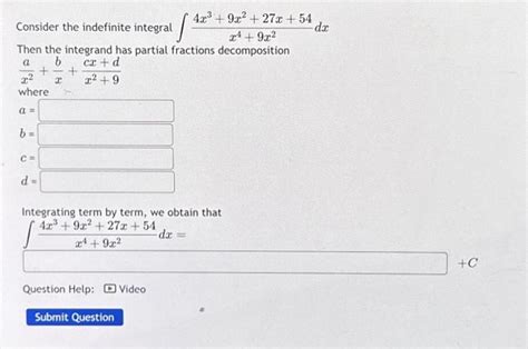 solved consider the indefinite integral then the integrand