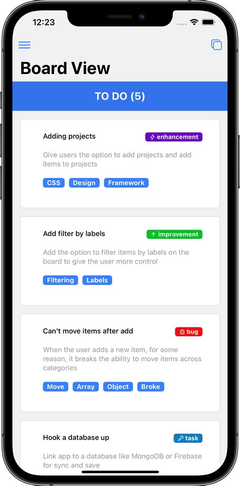 Kanban Project Board Ionic React Hub