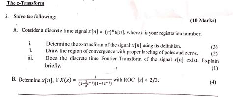 Solved A Consider A Discrete Time Signal X N Rnu N