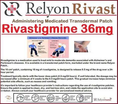 Relyon Rivast 36mg Patch Rivastigmine Transdermal Patch Packaging Size 10 Patches At Best