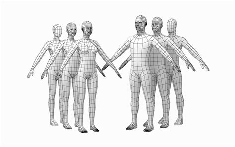 Blender Female Human Blueprint