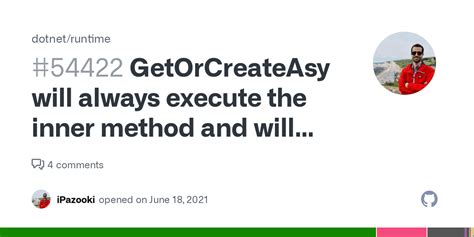 Getorcreateasync Will Always Execute The Inner Method And Will Cache The Result Issue
