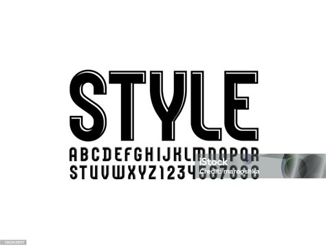 블랙 모던 글꼴 트렌디 한 알파벳 문자와 숫자 벡터 일러스트 10eps 3차원 형태에 대한 스톡 벡터 아트 및 기타 이미지 3차원 형태 개념 개성 개념 Istock