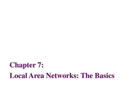 PPT Chapter Local Area Networks The Basics PowerPoint Presentation ID