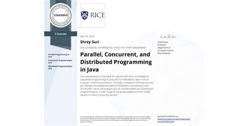 shrey s on linkedin completion certificate for parallel concurrent and distributed…