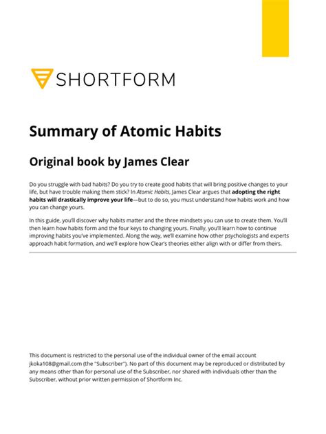 shortform summary atomic habits pdf habits extraversion and