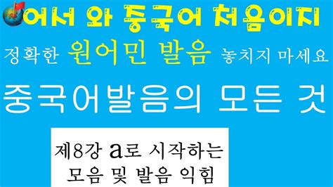 기초 중국어 입문 발음 시리즈 원어민 강의반복연습 중국어 발음 총정리 중국어 한어 병음 총정리 중국어 발음 교정 A로 시작하는 중국어 운모 중국어 발음 익힘 파닉스