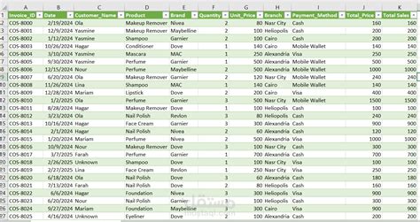 Cosmetics Sales Data Analysis مستقل