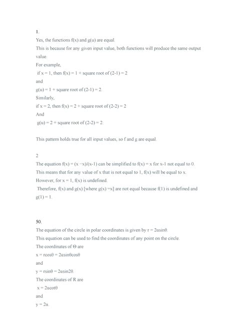 Calculus Functions And Limits Yes The Functions F X And G U Are Equal This Is Because