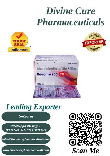 Reactin 100 Sr Tab At ₹ 61 5 Box Diclofenac Sodium Tablet In Ghaziabad Id 2855916684512