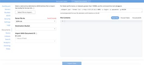 New In Couchbase 66 Import Docs Using Web Admin Console