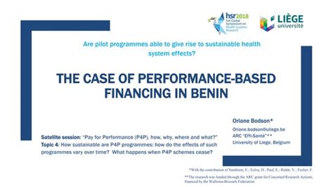 The Case Of Performance Based Financing In Benin Ppt
