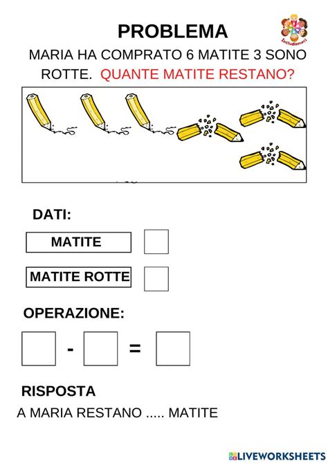 Problemi Con Sottrazioni Interactive Worksheet Nel 2024 Lezioni Di Matematica Matematica