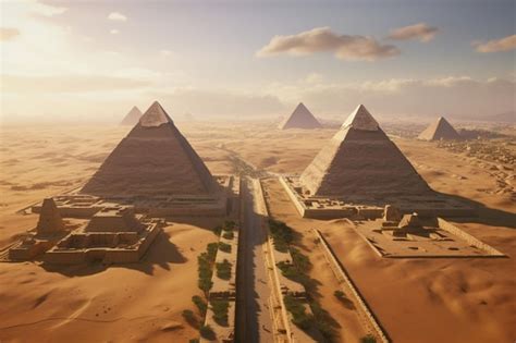 Premium Photo Aerial View Of The Iconic Sphinx And Pyramids In Generative Ai