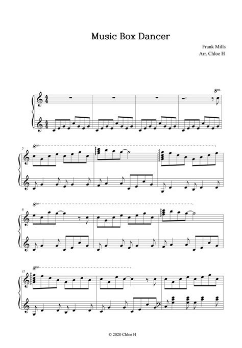 Frank Mills Music Box Dancer Partitura By Chloe H