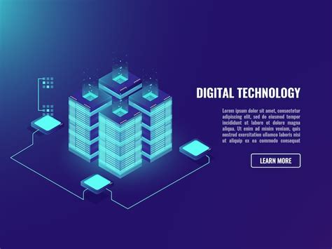 Free Vector Server Room Concept Cloud Storage Blockchain Technology