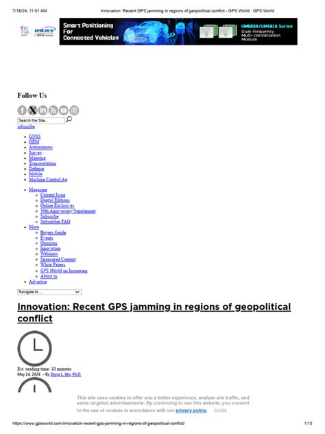 Innovation Recent Gps Jamming In Regions Of Geopolitical Conflict