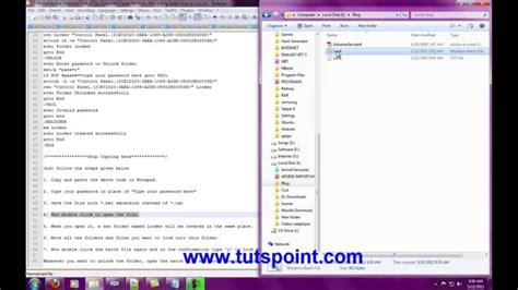 How To Lock Folder Or File Using Notepadmp4 Youtube