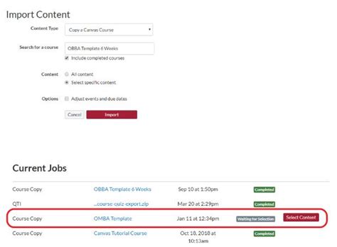 Importing Course Content Fox Tutorials