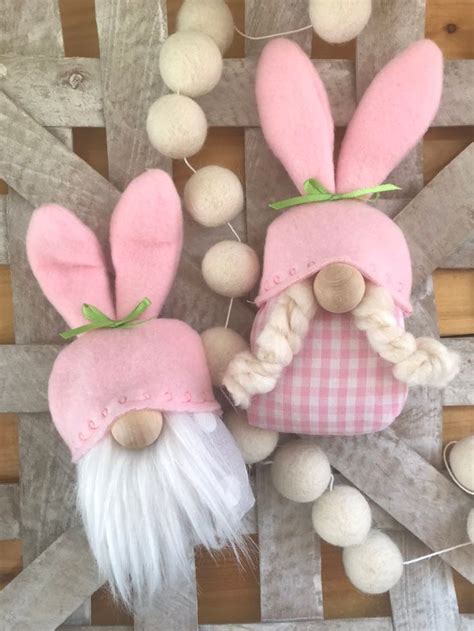 7 Mini Gnome Couple Easter Bunny Etsy Easter Bunny Easter Crafts