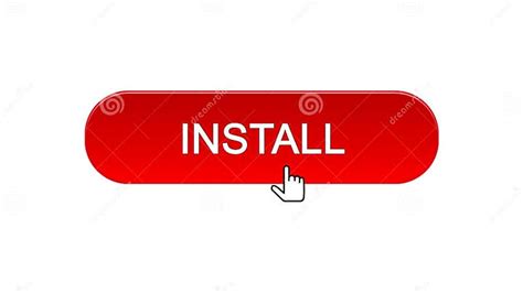 install web interface button clicked with mouse cursor red color