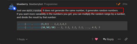 RNG Generating The Same Number Scripting Support Developer Forum