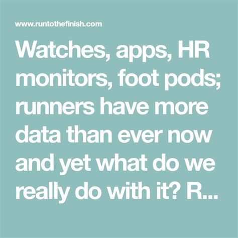 Run Data Analysis How To Use All That Info From Your Watch Data