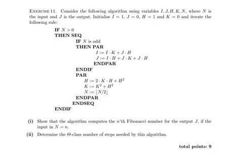 EXERCISE Consider The Following Algorithm Using Chegg