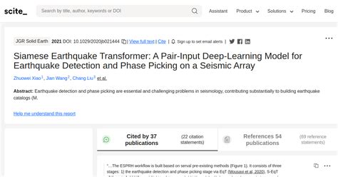 siamese earthquake transformer a pair‐input deep‐learning model for earthquake detection and