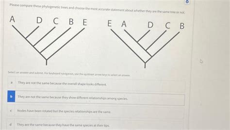 Solved Please Compare These Phylogenetic Trees And Choose
