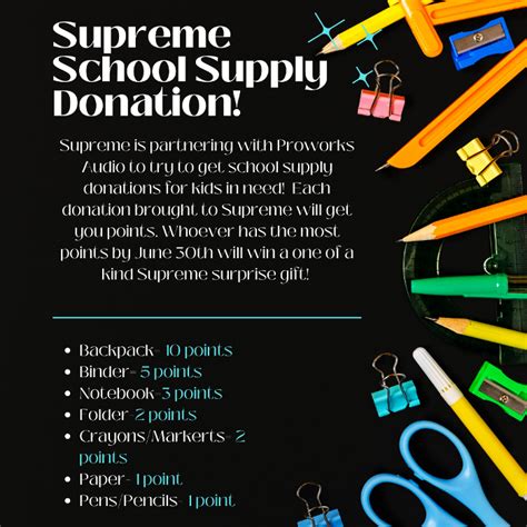 Supreme School Supply Donation
