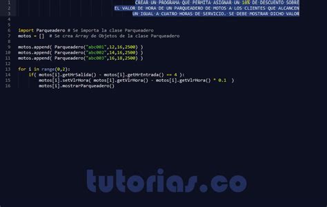 POO Python Clase Consulta Parqueadero Tutorias Co