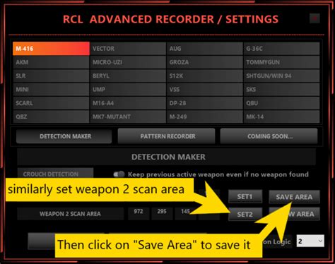 Setting Up Weapon Scan Area Rclmacro Engine Autodetection Maker