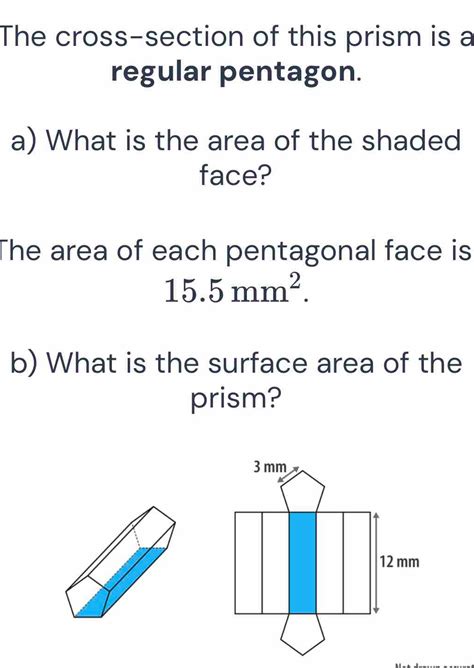 Solved The Cross Section Of This Prism Is A Regular Pentagon A What Is The Area Of The Shaded