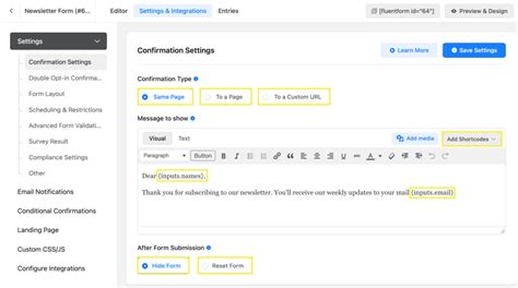 How To Show A Confirmation Message After Form Submission In Wordpress Forms Fluent Forms