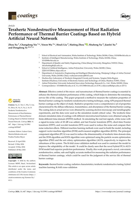 Pdf Terahertz Nondestructive Measurement Of Heat Radiation